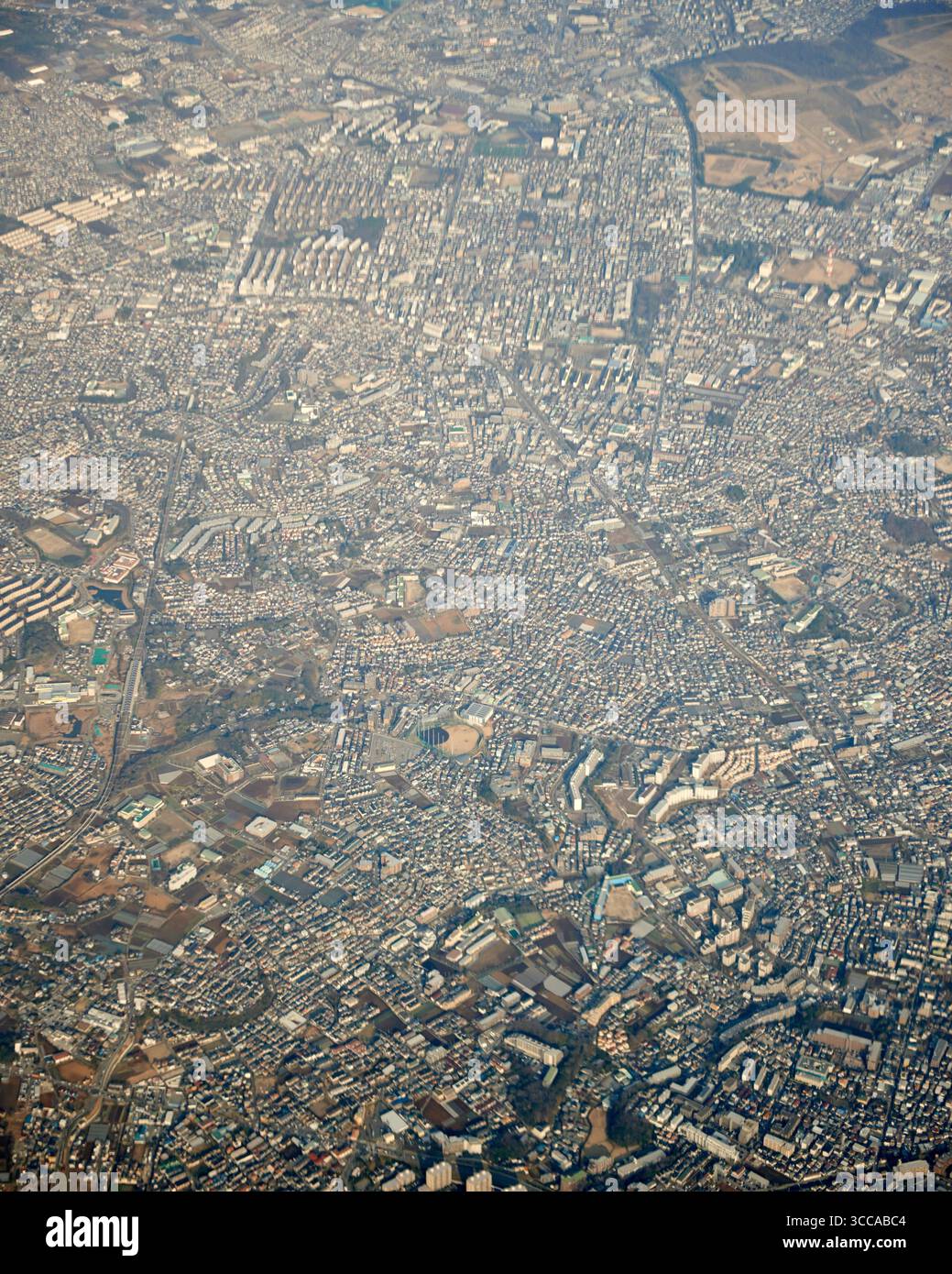 Aerial image of dense suburbs over Japan Stock Photo - Alamy