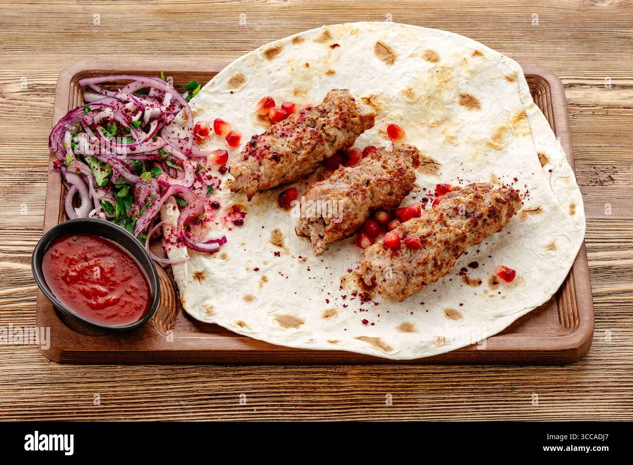 Lula kebab in lavash hi-res stock photography and images - Alamy