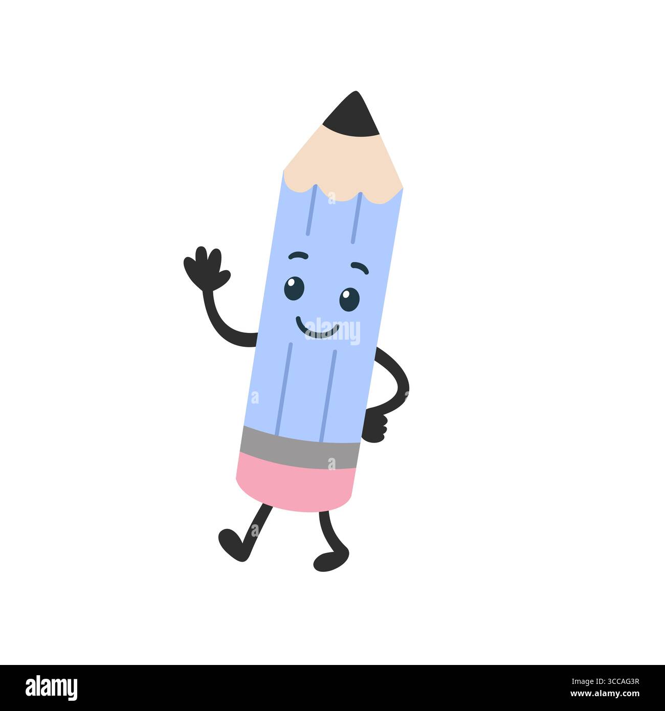 Simple cartoon drawing waving Cut Out Stock Images & Pictures - Alamy