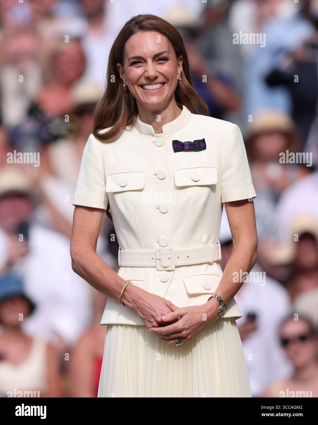 Wimbledon Feature,; HRH Catherine, Princess of Wales standing on Centre ...