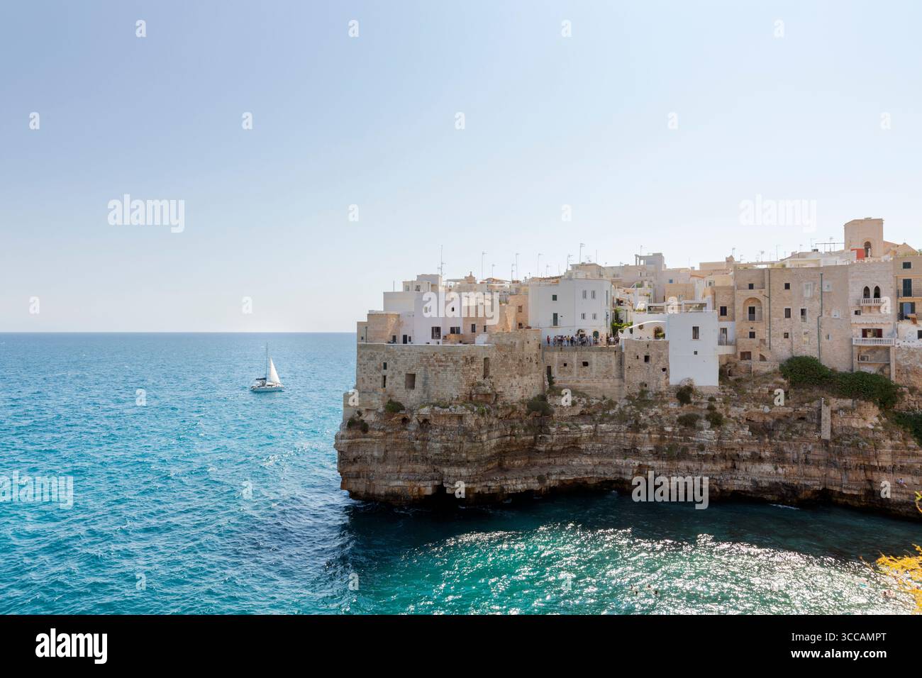 The historic part of the city on the rock, view from the cave ...
