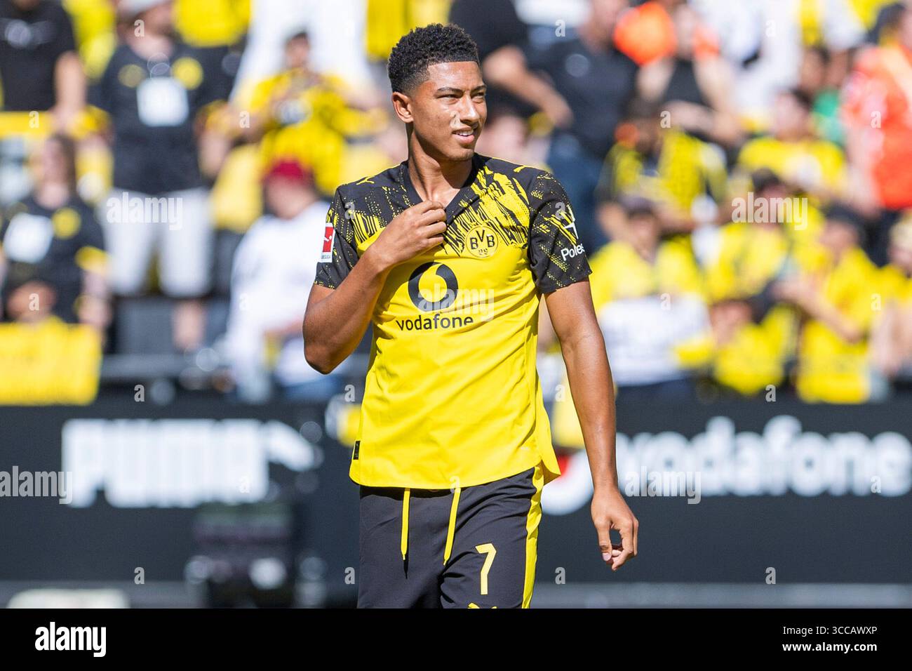 Jobe Bellingham (Borussia Dortmund, 7) bei der Teamvorstellung vor dem ...