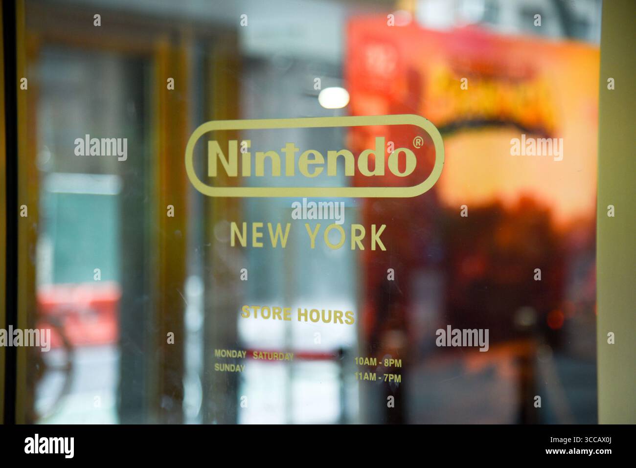 Nintendo brand signage is displayed in New York, NY, August 10, 2025 ...