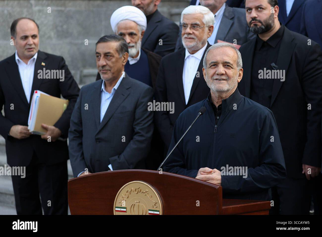 Iranian President Masoud Pezeshkian chairs a meeting of the Iranian ...