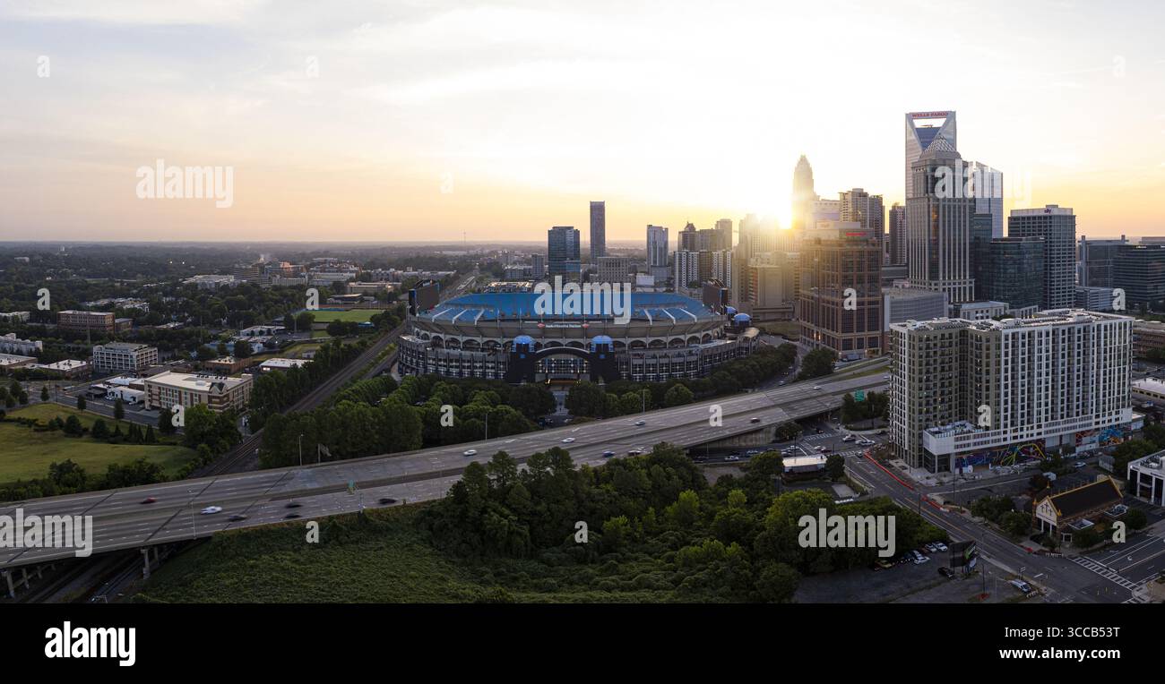 Charlotte, United States - 30 July 2025: Aerial view of the cityscape ...