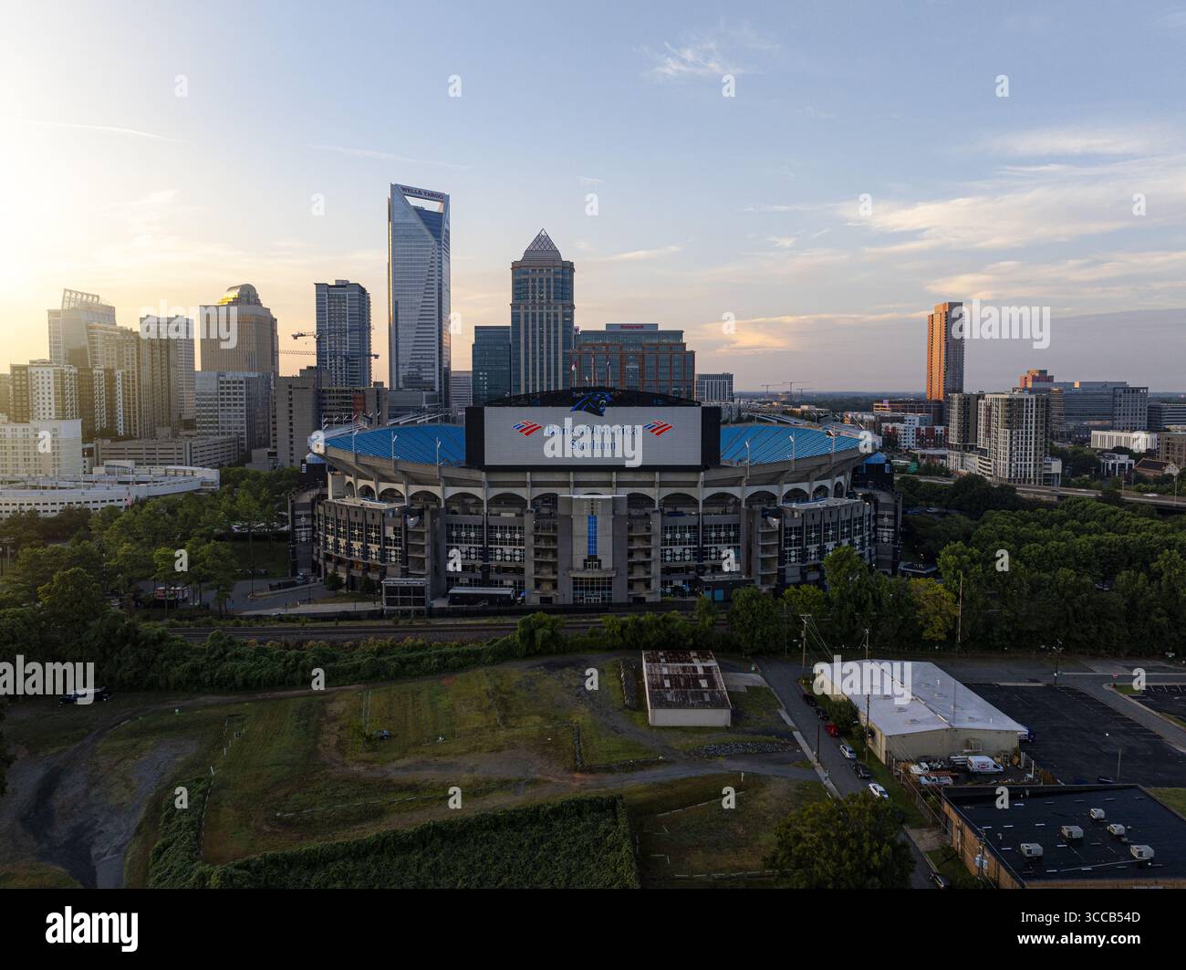 Charlotte, United States - 30 July 2025: Aerial view of Bank of America ...