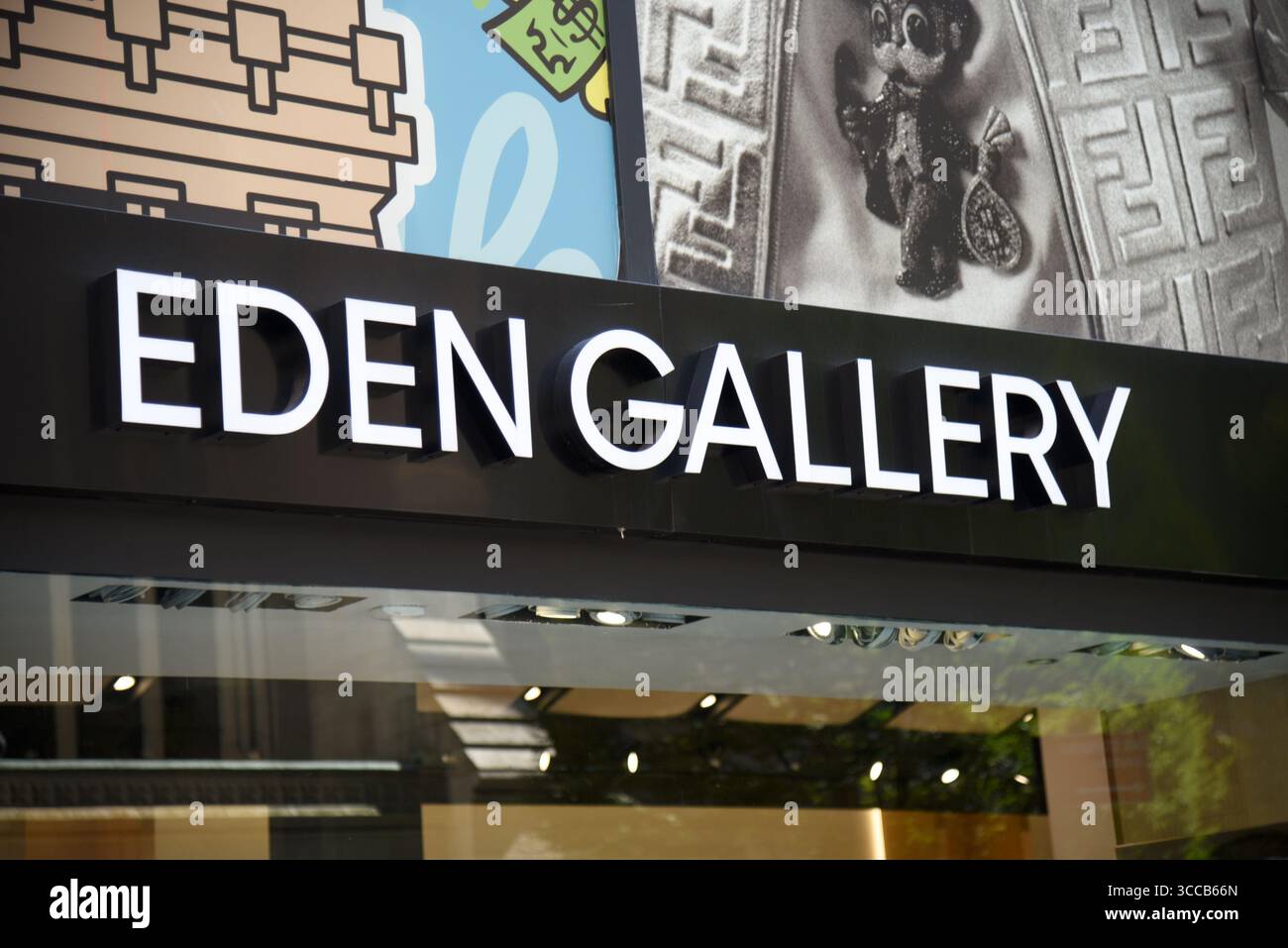Eden House of Art, Eden Gallery brand signage is displayed in New York ...