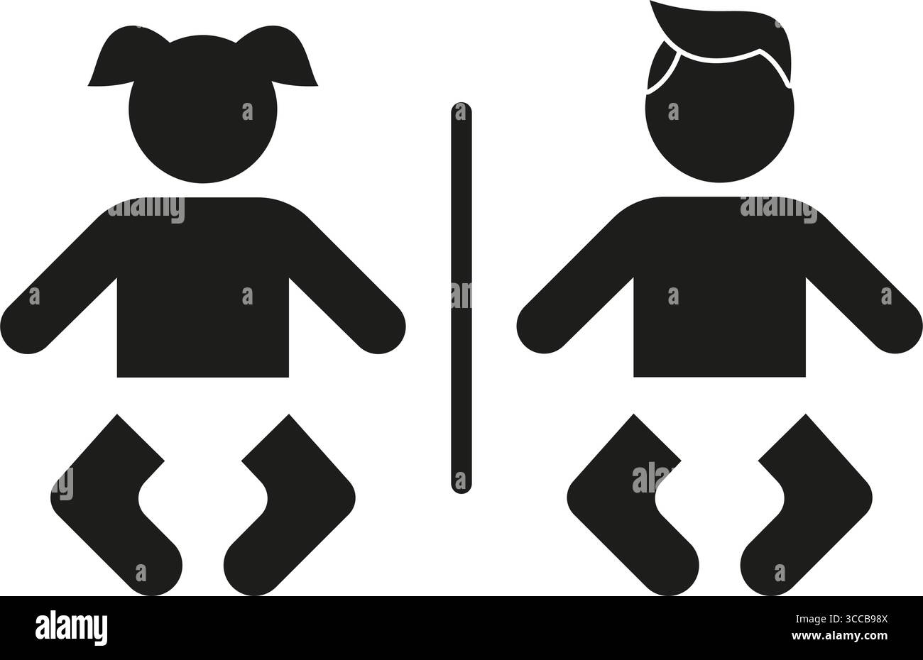 Baby Boy And Girl Solid Icon. Gender Differentiation And Infant ...