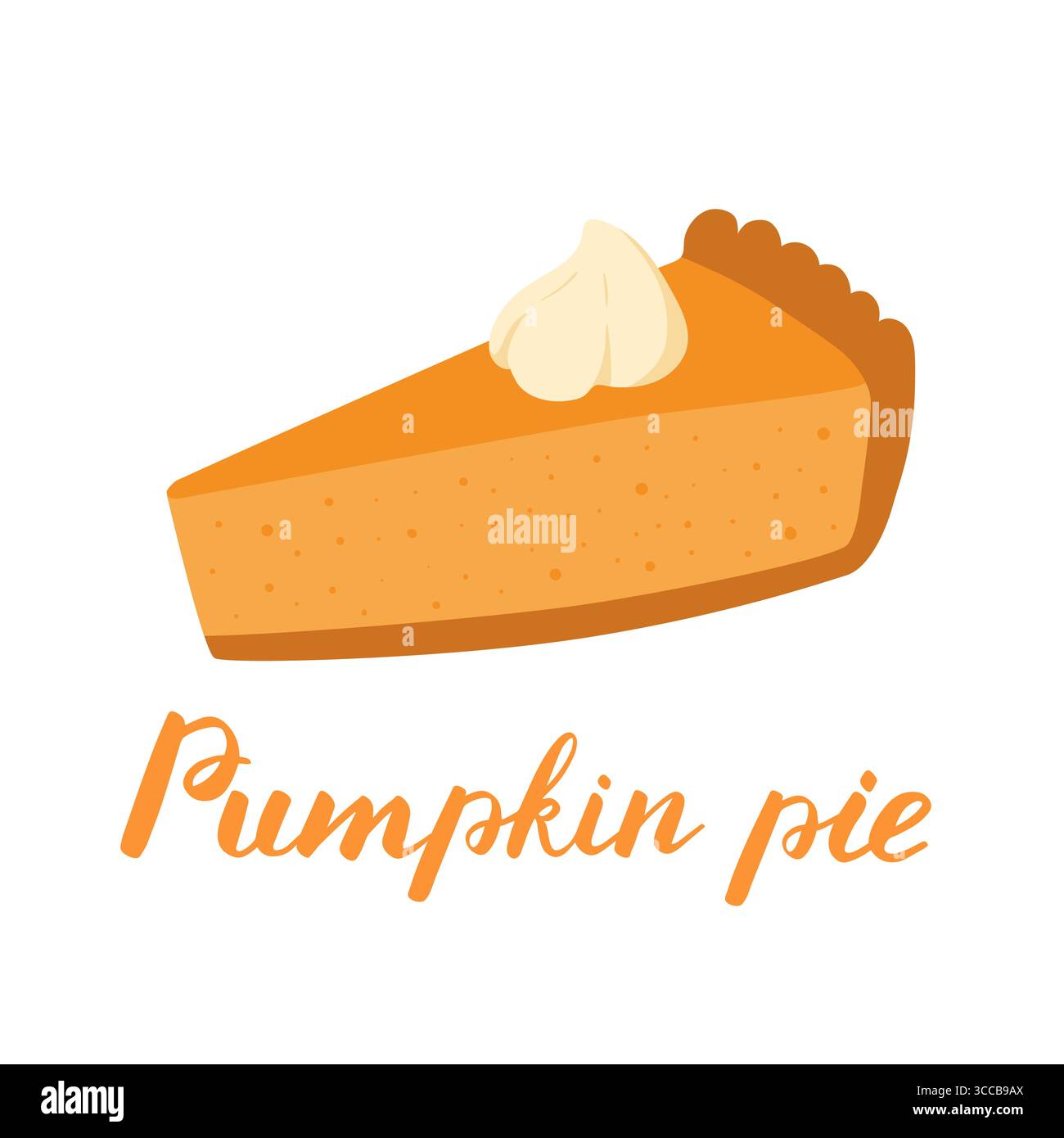 Slice of Pumpkin Pie white creme isolated on white background. Piece of ...