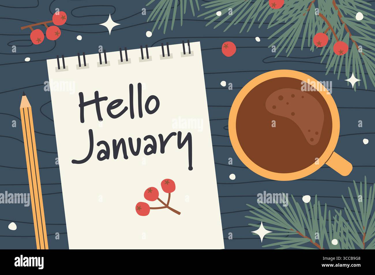 Hello text on notebook Stock Vector Images - Alamy