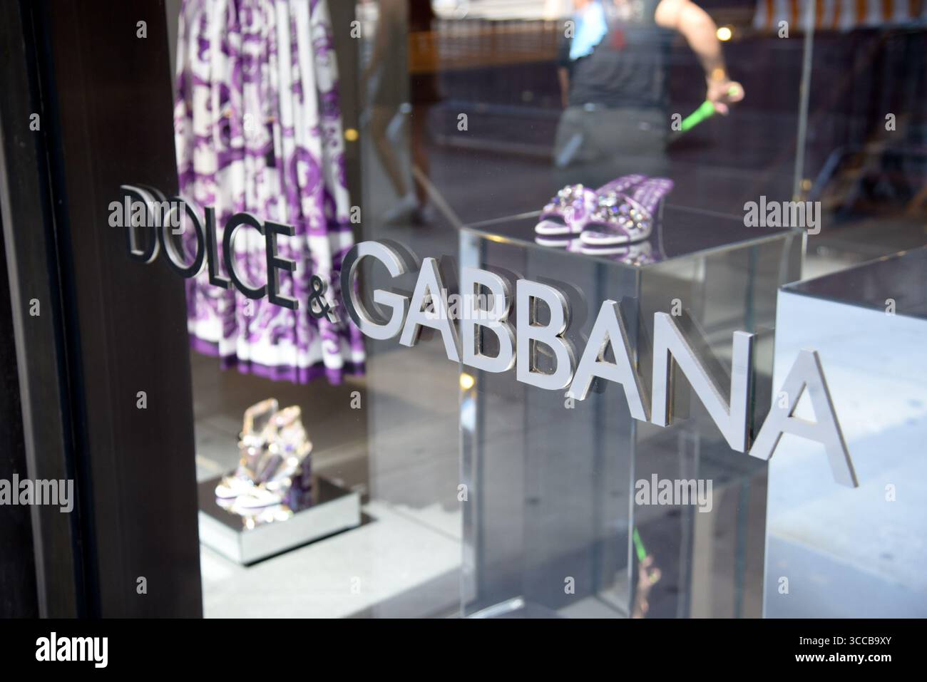 New York, USA. 10th Aug, 2025. Dolce & Gabbana, D&G brand signage is displayed in New York, NY ...