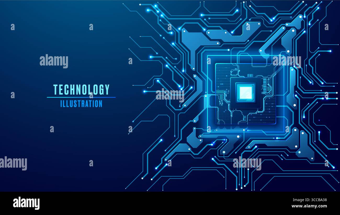 Futuristic quantum processor computer Stock Vector Images - Alamy