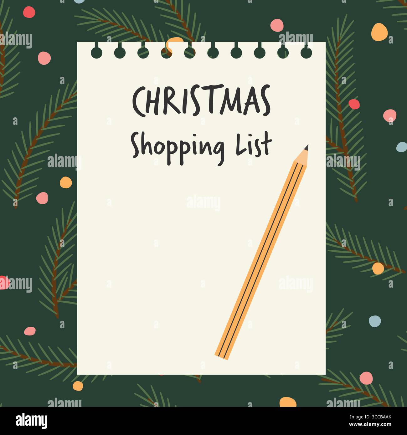 writting christmas shopping list concept; christmas planning -vector ...
