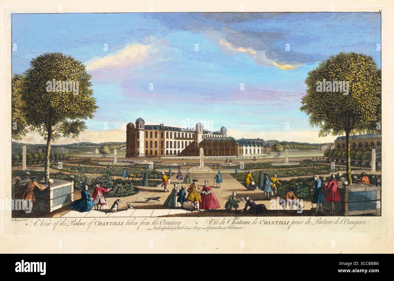 A georgian era vintage print coloured engraving A view of the Palace of ...