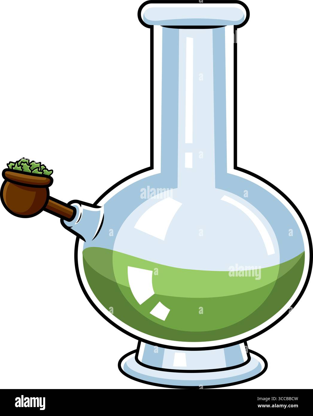 Cartoon Marijuana Bong For Smoking. Vector Hand Drawn Illustration ...