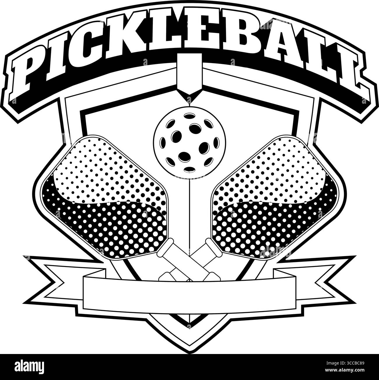 Outlined PickleBall Graphic Logo Design. Vector Hand Drawn Illustration ...