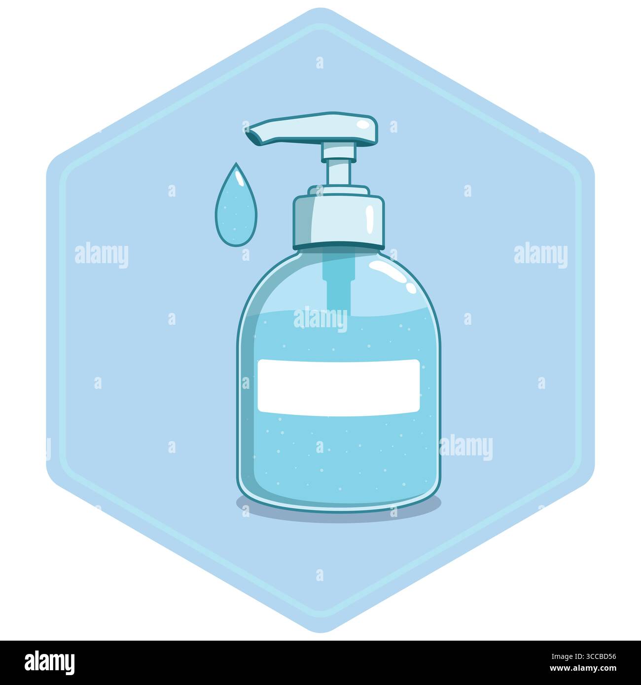 Hand Sanitizer Dispenser Hexagon Icon Flat Medical Badge for Hygiene ...
