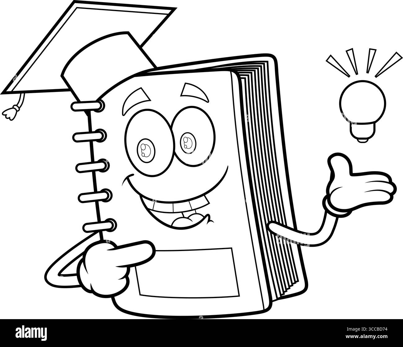 Cartoon book character pointing Black and White Stock Photos & Images ...