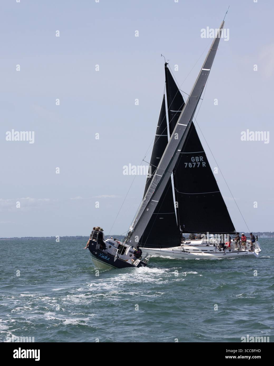 Beneteau First 40 GBR7877R 'Tilt' on starboard tack crosses X40 Class ...