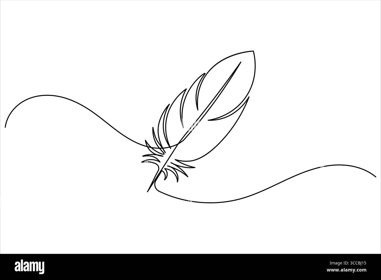Feather quill hand drawn line art Stock Vector Images - Alamy
