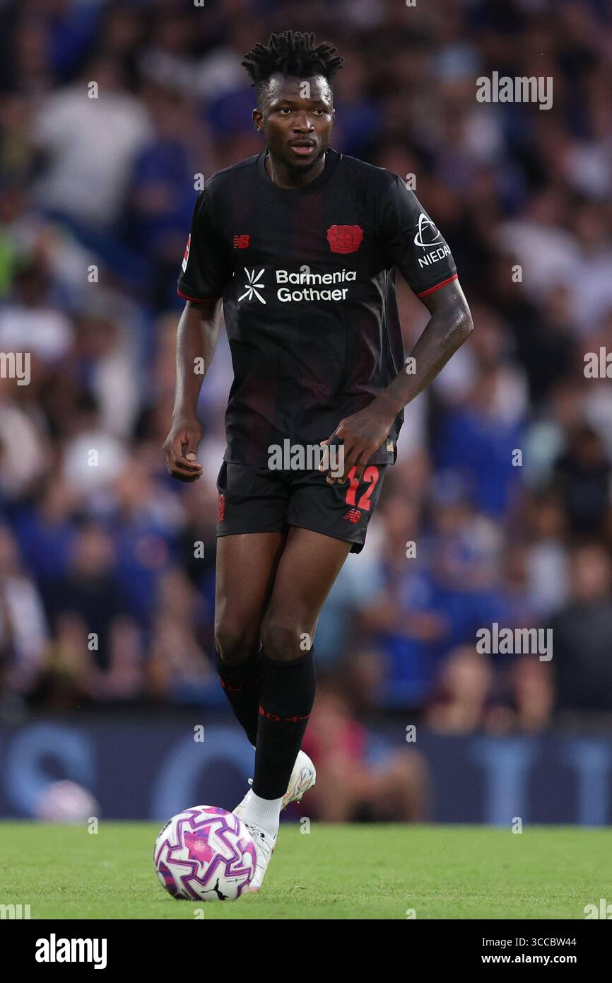 London, England, 8th August 2025. Edmond Tapsoba of Bayer Leverkusen ...