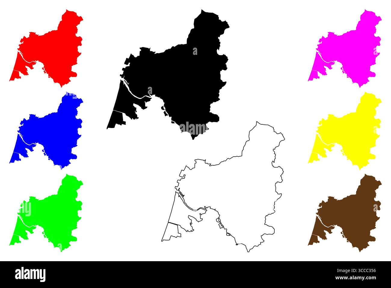 Sakata city (Japan, Nihon-koku or Nippon-koku, Tohoku region) map ...