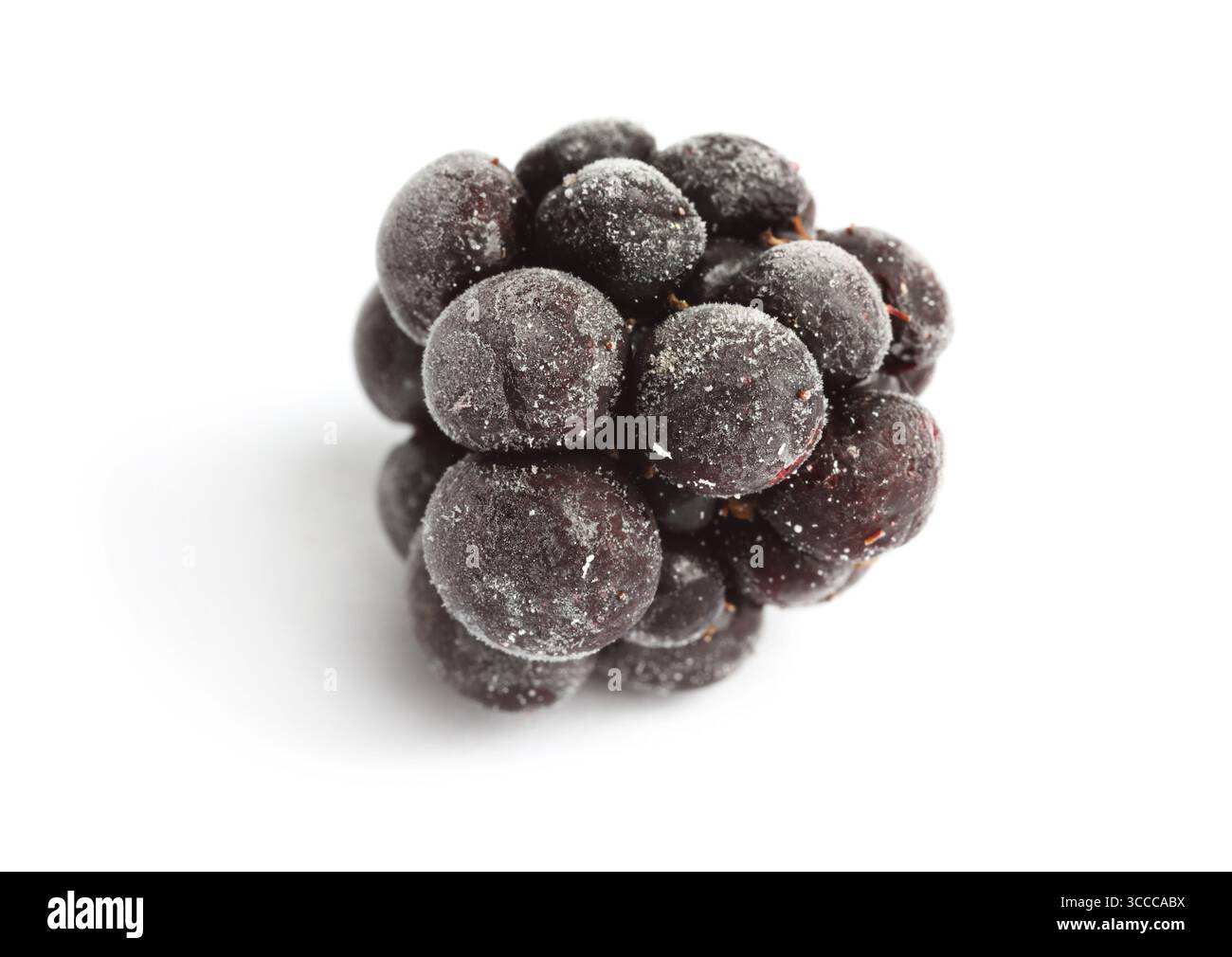 One frozen blackberry isolated on white, macro view Stock Photo - Alamy