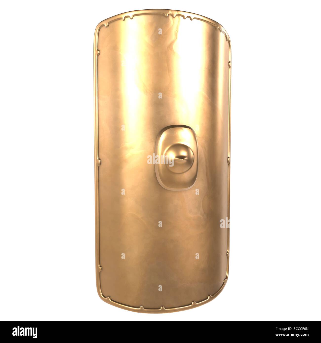 Medieval gold shield on white Cut Out Stock Images & Pictures - Alamy