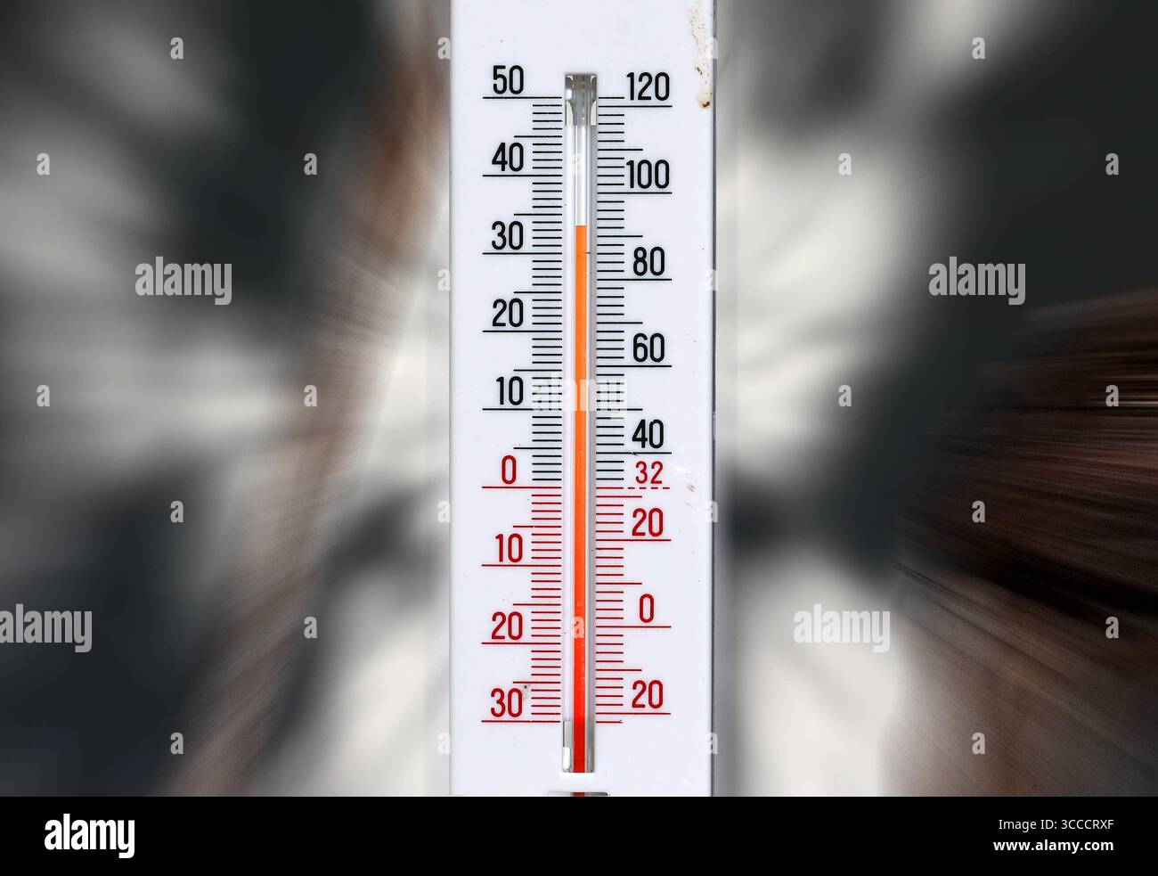 ACHTUNG BILD WURDE BEARBEITET Hier ein Thermometer mit der Temperatur ...