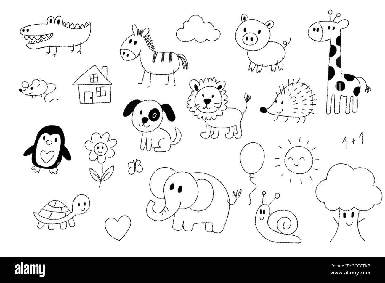 Elephant cartoon coloring pages hi-res stock photography and images - Alamy