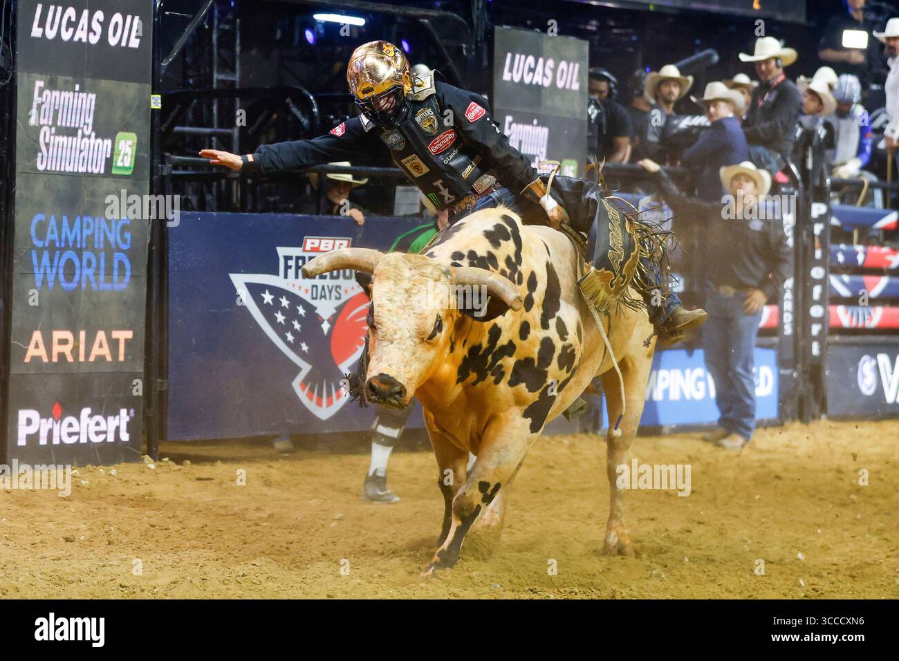 SUNRISE, FL - AUGUST 10: Texas Rattlers rider Dawson Branton is seen ...