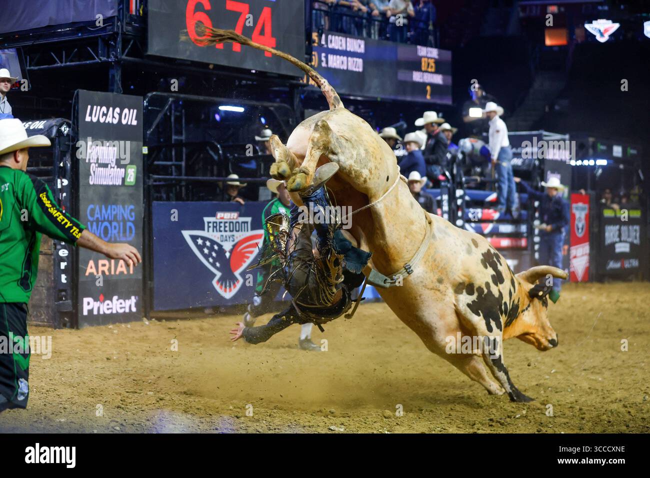 SUNRISE, FL - AUGUST 10: Texas Rattlers rider Dawson Branton is seen ...