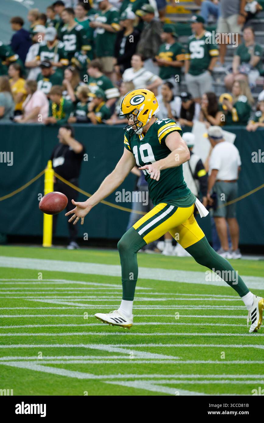 Green Bay Packers punter Daniel Whelan a during a preseason NFL ...