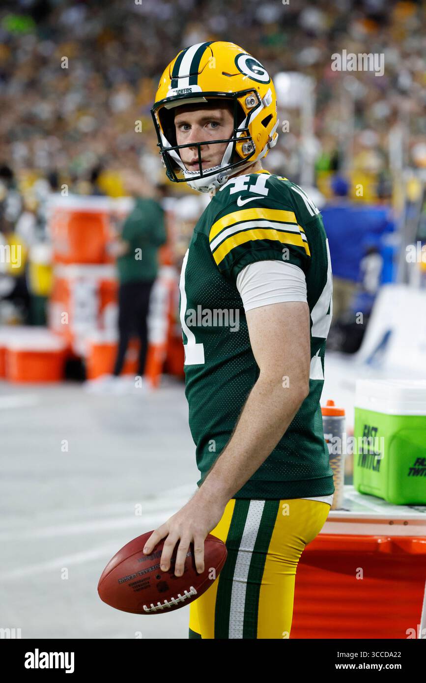 Green Bay Packers place kicker Mark McNamee a during a preseason NFL ...