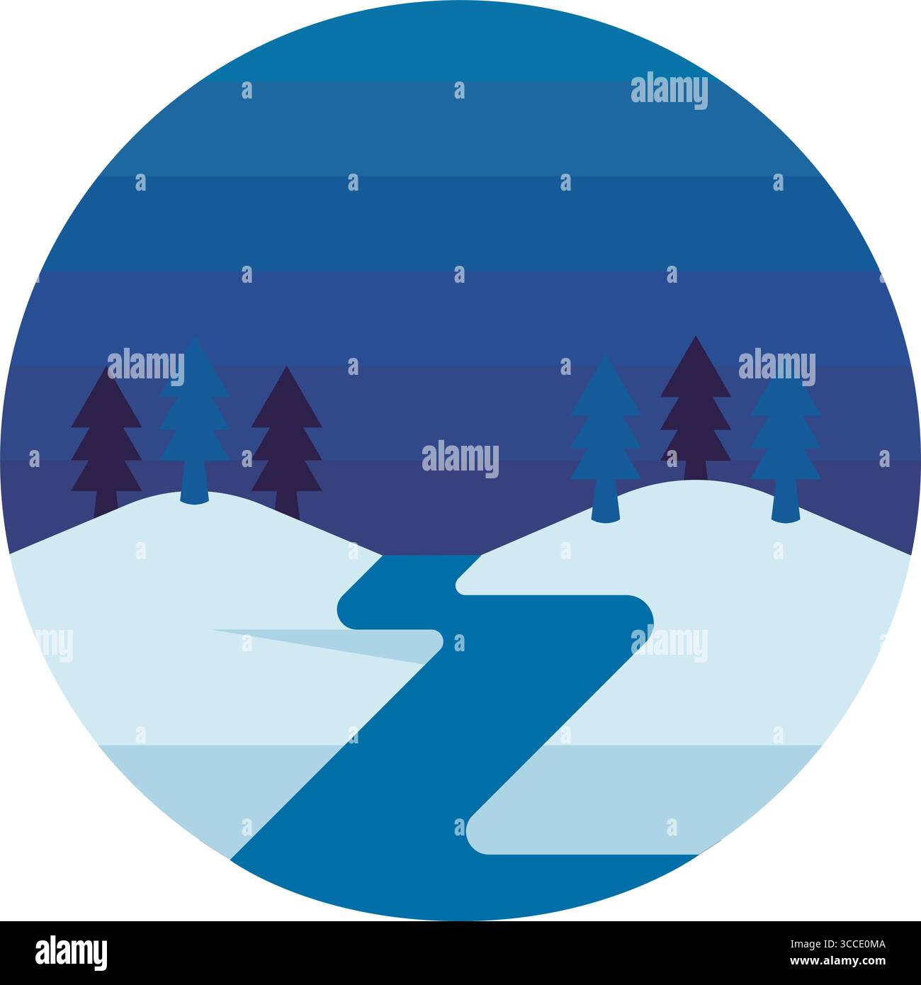 Winter river snowy forest Cut Out Stock Images & Pictures - Alamy