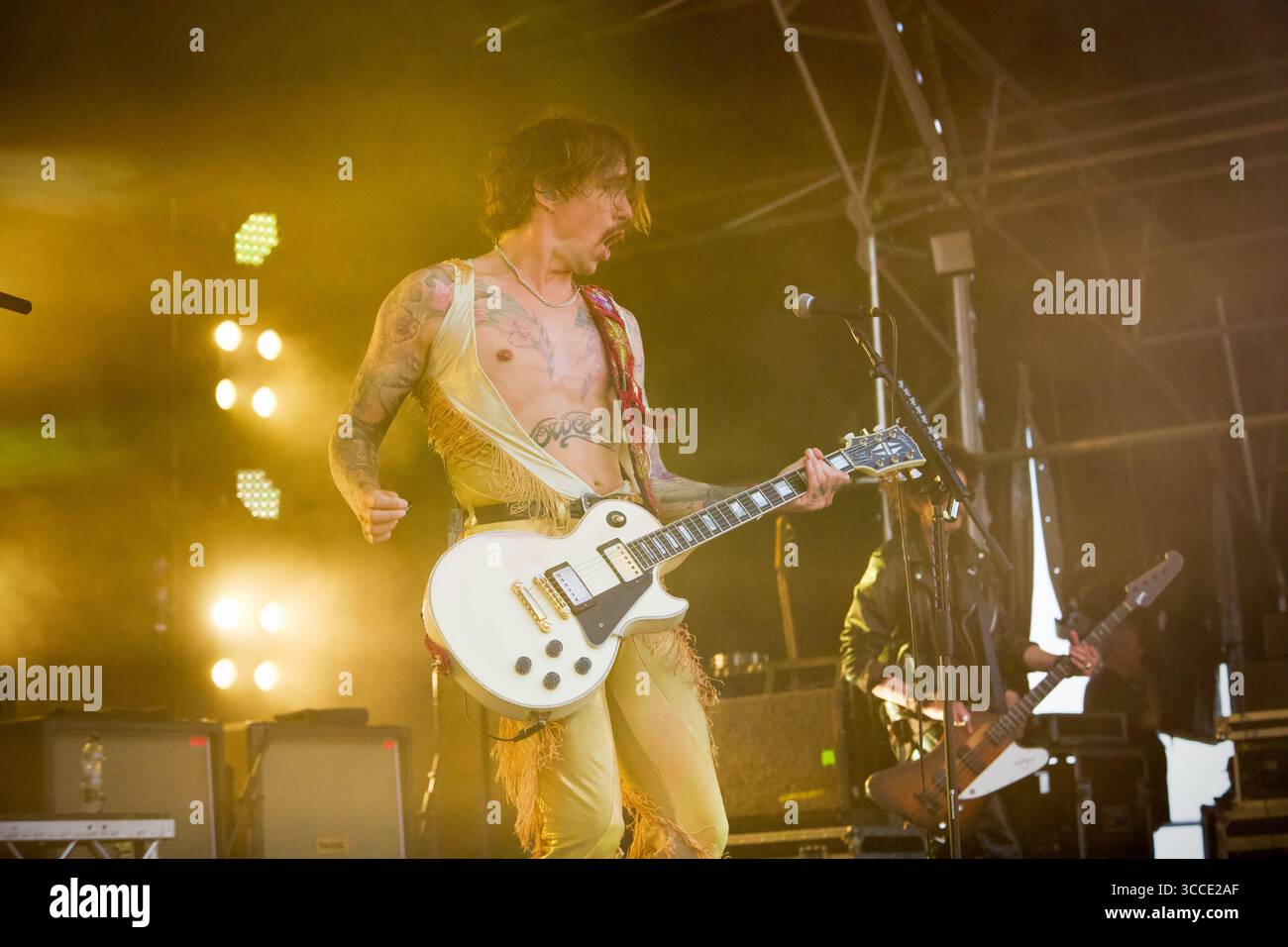 Justin Hawkins performing at Cornbury,Oxfordshire, on 8th July 2022 ...