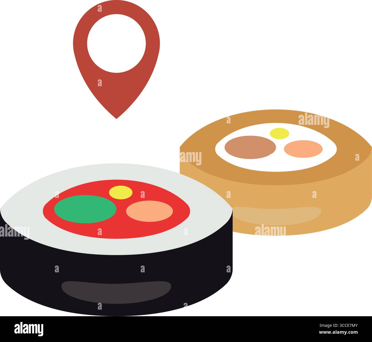 Sushi location icon. Vector Stock Vector Image & Art - Alamy