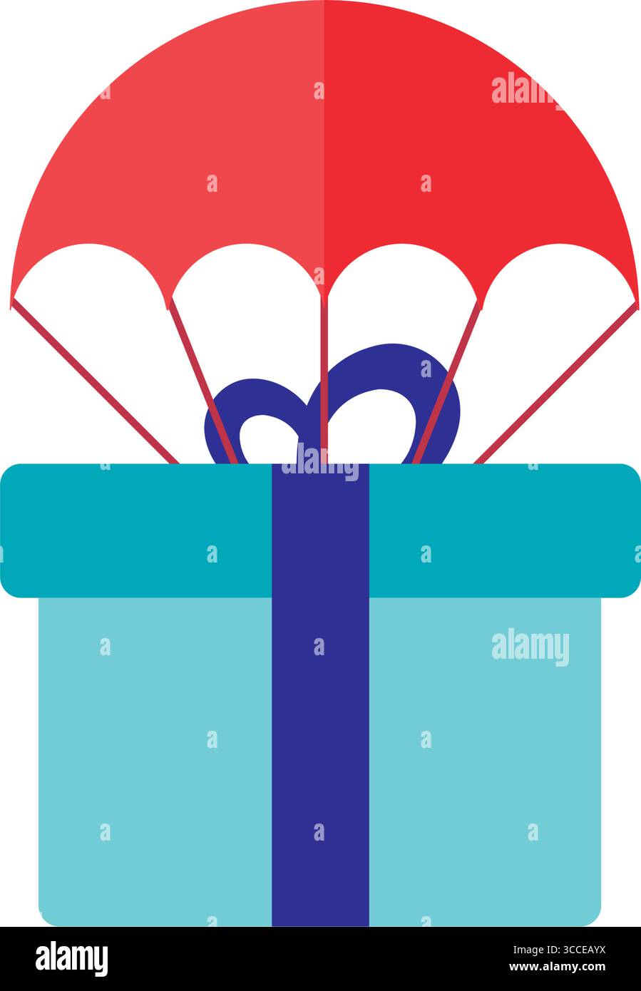 Gift box with parachute. Vector Stock Vector Image & Art - Alamy