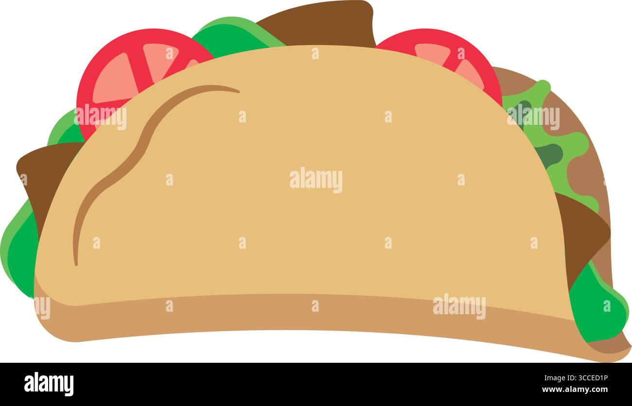 Taco with fresh ingredients. Vector Stock Vector Image & Art - Alamy