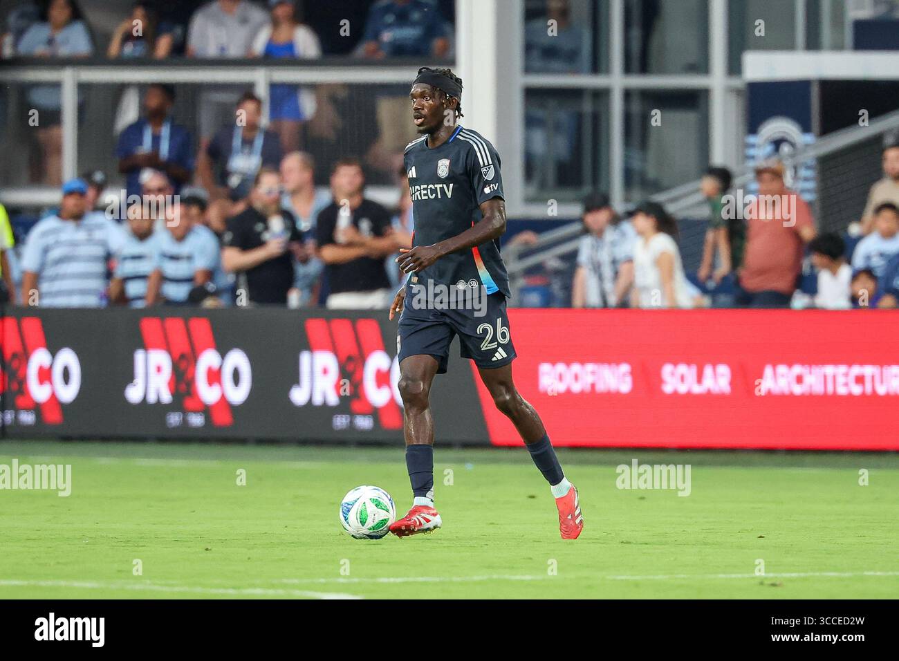 August 9, 2025: San Diego FC defender Manu Duah (26) dribbles the ball ...