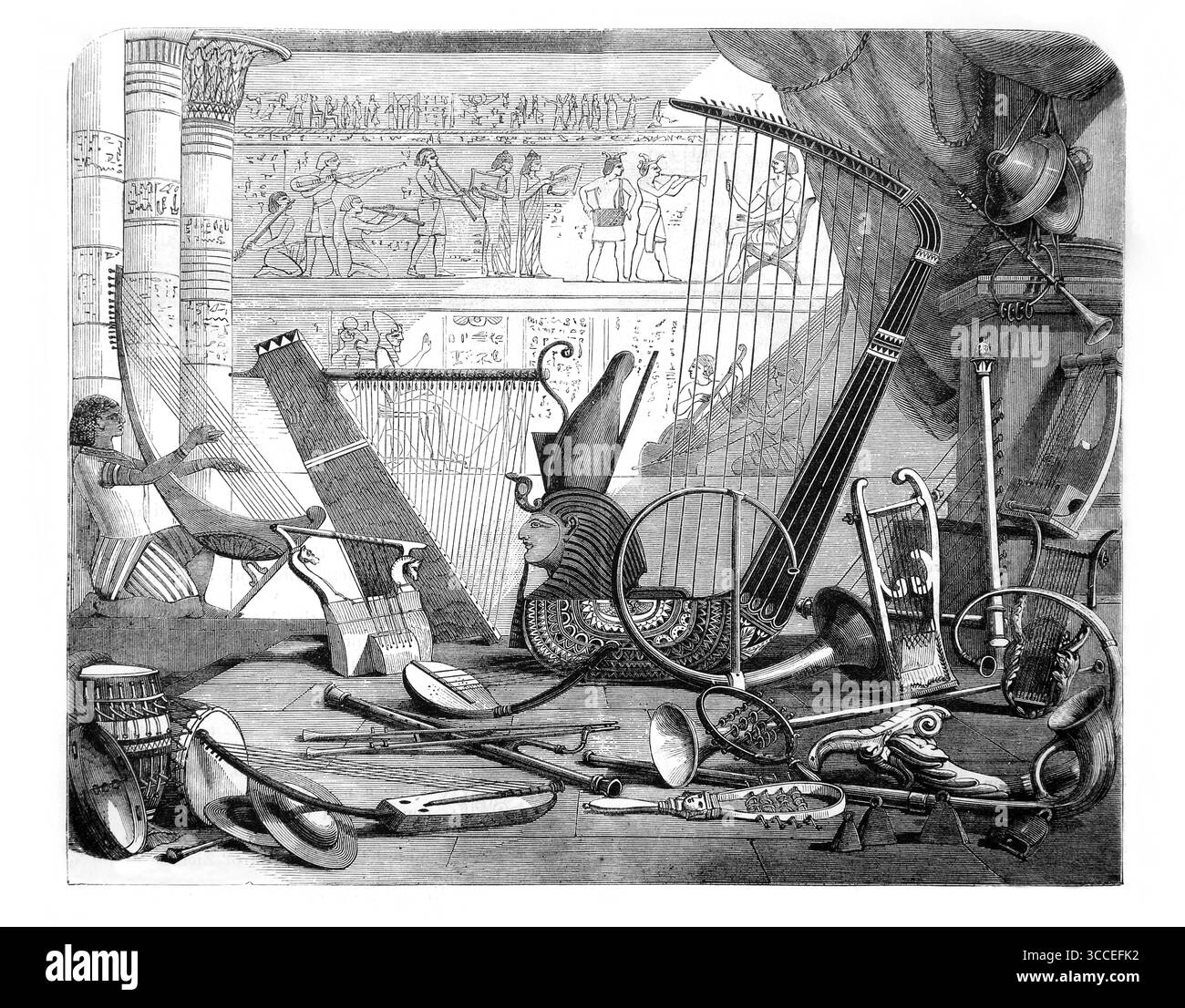 Illustration of Ancient Egyptian Musical Instruments used in Biblical ...