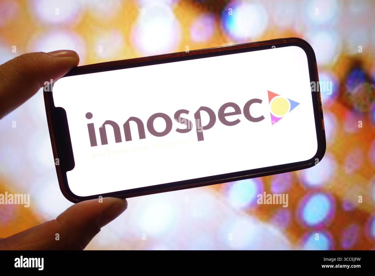 In this photo illustration, an Innospec company logo is seen displayed ...