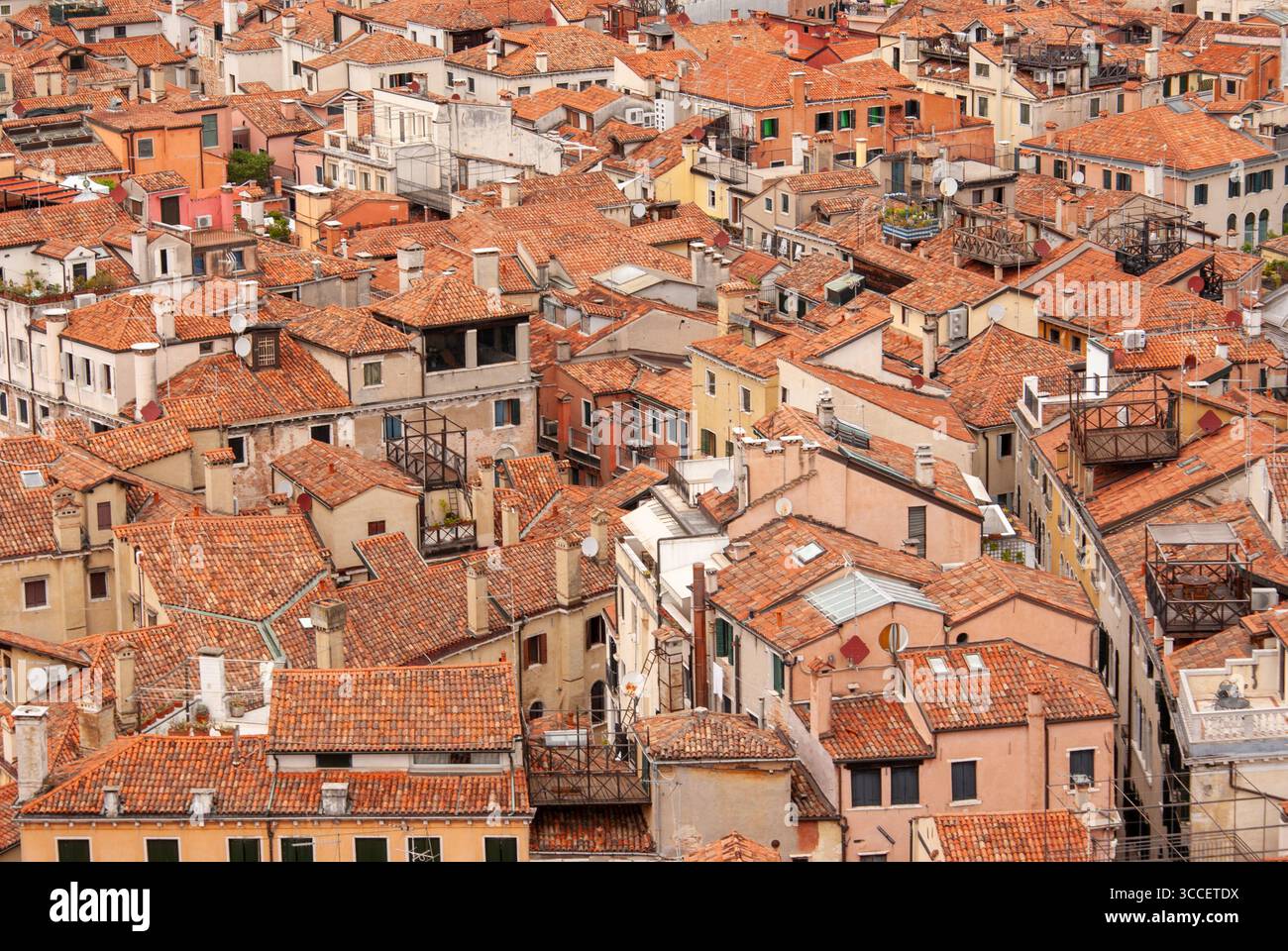 Venetian Rooftops with Traditional Terracotta Tiles, Italy Stock Photo ...