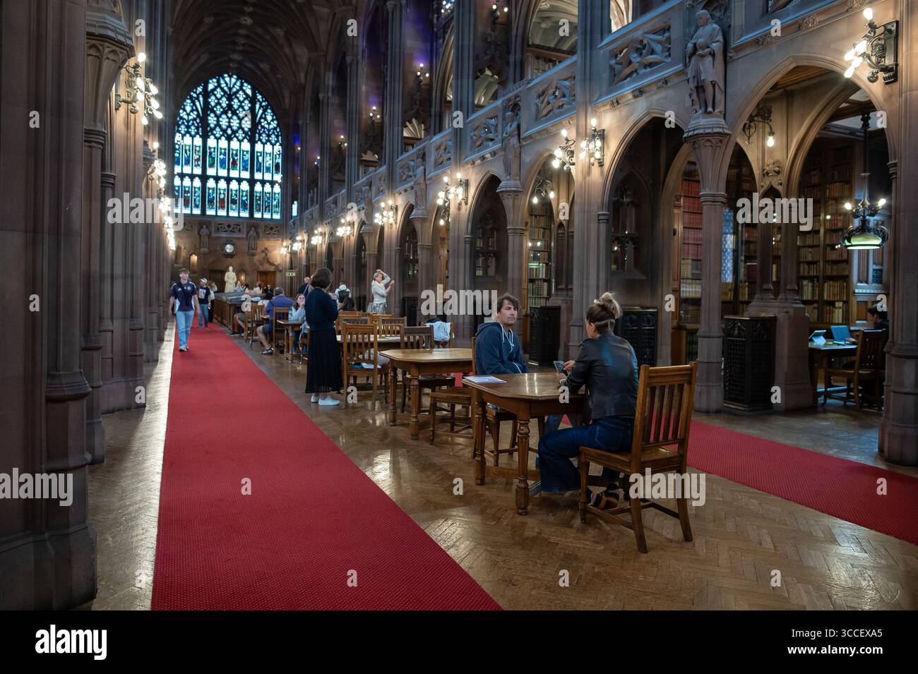 View of the John Rylands Library, a late Victorian Gothic Revival ...