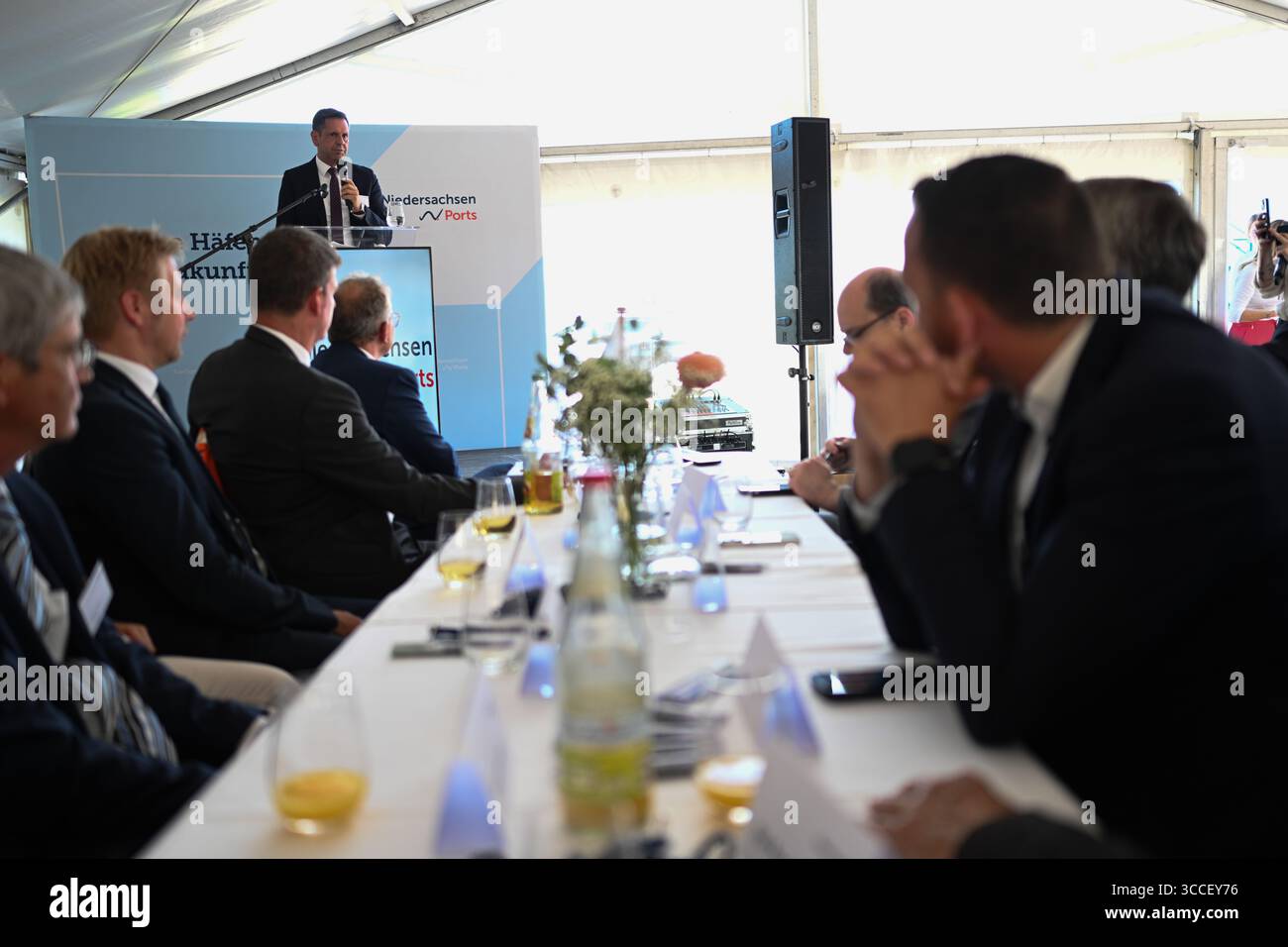 11 August 2025, Lower Saxony, Emden: Olaf Lies (SPD), Minister ...