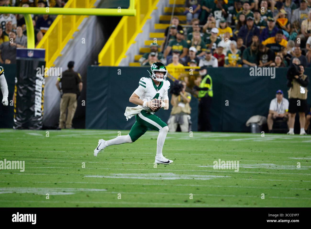 New York Jets quarterback Brady Cook (4) during a preseason NFL ...