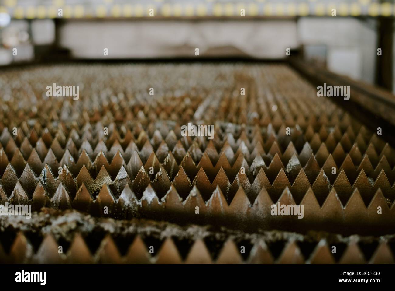 Industrial Metal Cutting Machine Blade Array Showing Sharp Serrated ...