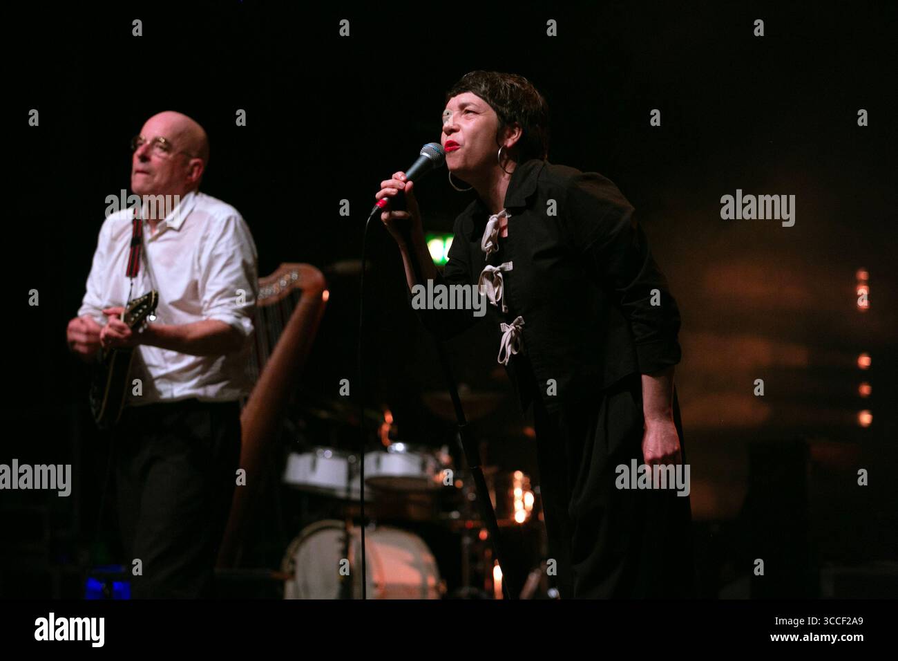 Singer Lisa O'Neill performing on stage with the Pogues at O2 Apollo in ...