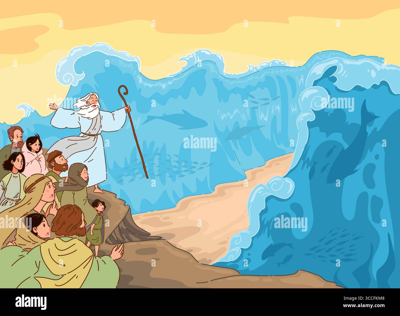 Moses Parting the Red Sea A Captivating Biblical Exodus Scene of Great ...