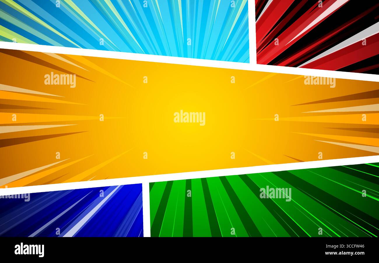Colorful comic book page Stock Vector Images - Alamy